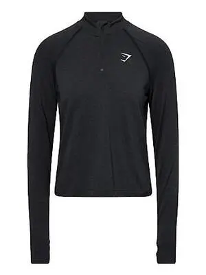 GYMSHARK Woven Top - Black Marl