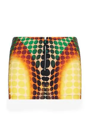 JEAN PAUL GAULTIER Graphic Mini Skirt - Orange Blue Brown