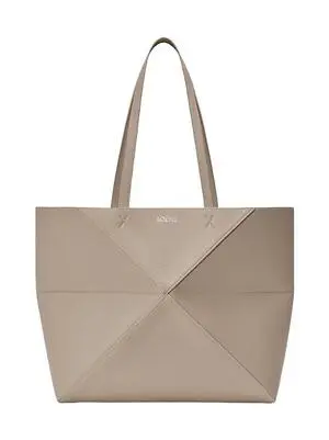 Loewe Puzzle Fold Medium Horizontal Leather Tote Bag - Clay