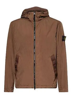 Stone Island Crinkle Reps Ny Hooded Woven Jacket - Umber