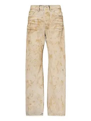 Acne Studios Faded Stain-pattern Denim Jeans - Sand Beige