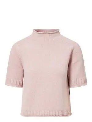 ME+EM Roll-trim Short-sleeve Cashmere T-shirt - Smoke Pink