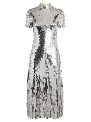 SELF-PORTRAIT Sequin-embellished Midi Dress - Silver