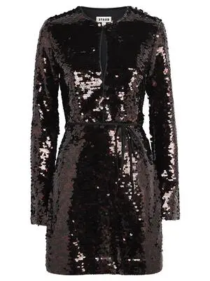 Staud Sequin Mini Dress - Brown