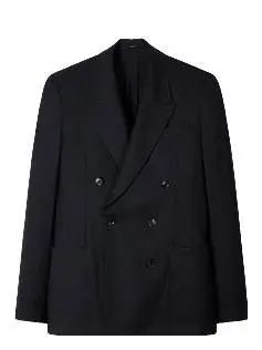 Paul Smith A Suit To Travel In Navy Double-breasted Wool Blazer - Blue