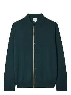 PAUL SMITH Washable Wool Collared Cardigan