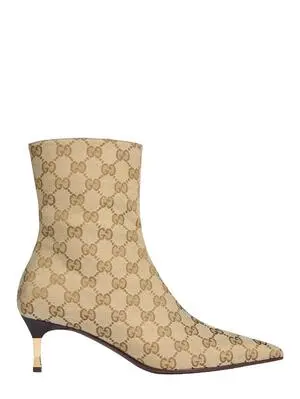 Gucci Gg Canvas Bootie - Beige
