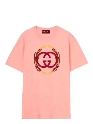 Gucci Cotton Jersey T-shirt With Print - Pink