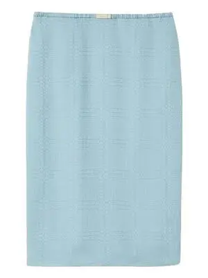 Gucci Interlocking G Silk Jacquard Skirt - Blue