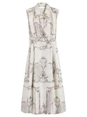 Max Mara Printed Mikado Shirt Dress - Ivory