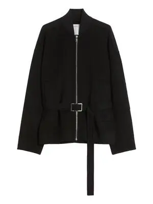 Max Mara Oversized Wool Bomber Jacket - Black