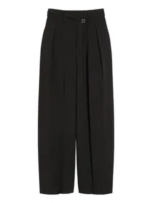 Max Mara Wide-fit Stretch Wool Trousers - Black