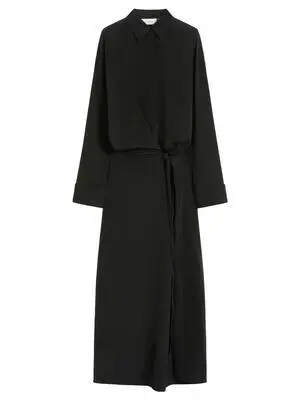 Max Mara Stretch Silk Shirt Dress - Black