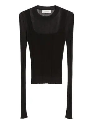 Max Mara Trompe L'oeil Viscose Jumper - Black