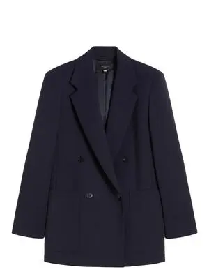 MAX MARA Technical Wool Gabardine Double-Breasted Blazer