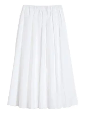 Max Mara Cotton And Linen Canvas A-line Skirt - White