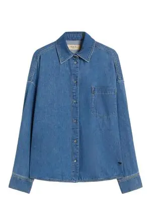 Max Mara Cotton Denim Oversized Shirt - Navy