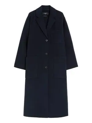 Max Mara Double-faced Wool-blend Coat - Navy