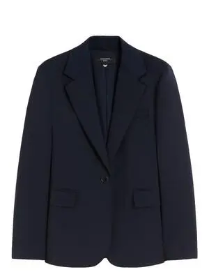 Max Mara Stretch Wool Blazer - Navy