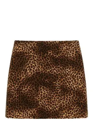 Max Mara Printed Velvet Mini Skirt - Camel