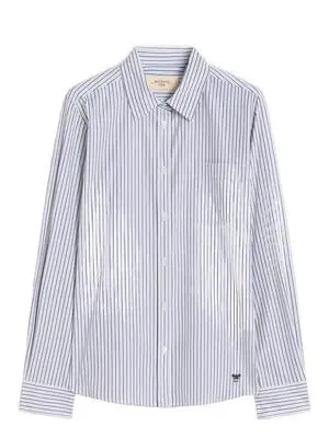 Max Mara Striped Cotton Poplin Shirt - Navy