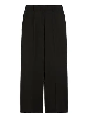 Max Mara Woollen Cloth Palazzo Trousers - Black