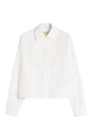 Max Mara Cotton Poplin Cropped Shirt - Optical White