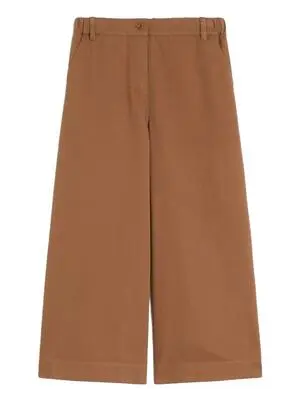 Max Mara Cotton Drill Ankle Length Trousers - Tobacco