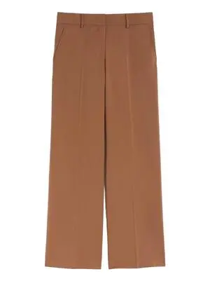 Max Mara Woollen Cloth Palazzo Trousers - Tobacco
