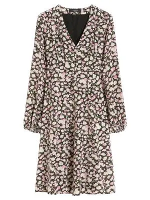 Max Mara Printed Silk Crepe De Chine Dress - Pink