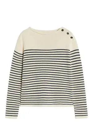 Max Mara Relaxed-fit Cotton-blend Sweater - Navy