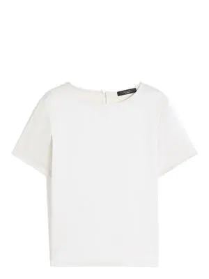 Max Mara Satin And Jersey T-shirt - Ecru