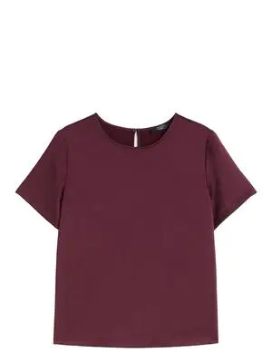 Max Mara Satin And Jersey T-shirt - Bordeaux