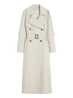 Max Mara Wide Water-repellent Twill Trench Coat - Natural