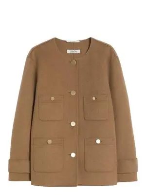 Max Mara Cropped Wool Broadcloth Jacket - Camel