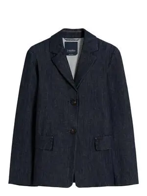 Max Mara Single-breasted Stretch Denim Jacket - Ultramarine