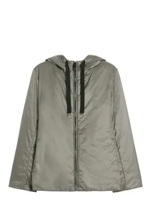 Max Mara Padded Water-Repellent Canvas Hooded Jacket Medium Grey