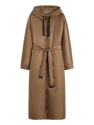 Max Mara Long Water-repellent Canvas Padded Parka - Tobacco