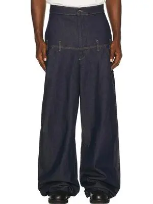 SPENCER BADU Double Waisted Denim Pant - Blue
