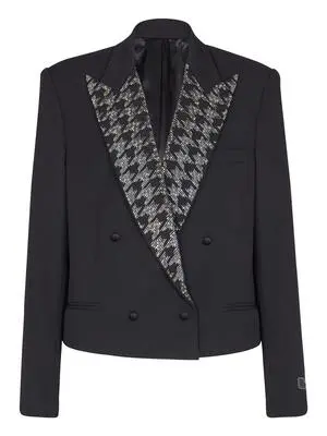 Balmain Embellished Double-breasted Blazer - Black