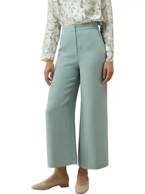 Lilysilk Silk Wide Leg Tailored Pant - Sea Mist