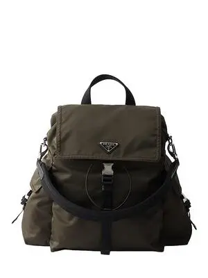 Prada Re-nylon And Leather Backpack - Forest