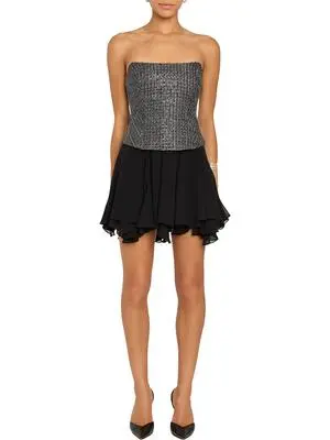 Amanda Uprichard Airess Mini Dress Black/silver