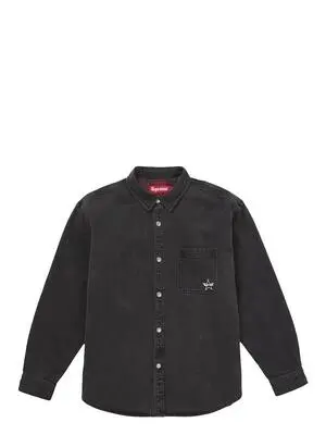 Supreme Quilted Lined Denim Snap Shirt - Black