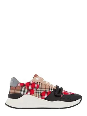 Burberry Ramsey Vintage Check Sneakers - Red