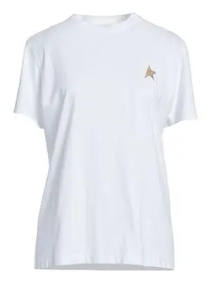 GOLDEN GOOSE Cotton T-shirt With Glitter Logo - White