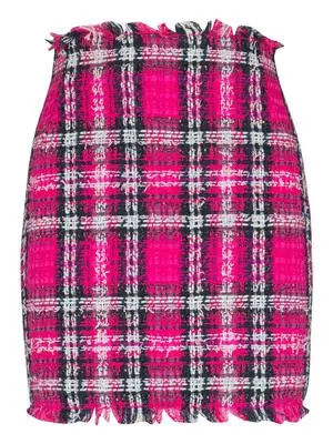 Balmain Short Glitter Tweed Skirt - Pink