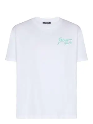 Balmain T-shirt With Paris Brush Print - White