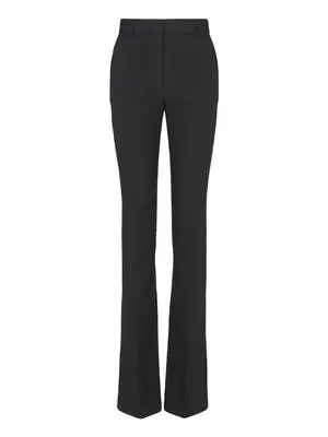Balmain Straight-leg Grain De Poudre Trousers - Black