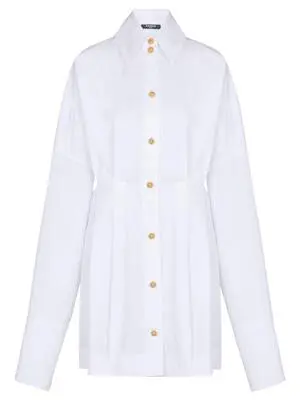 Balmain Poplin Shirt Dress - White